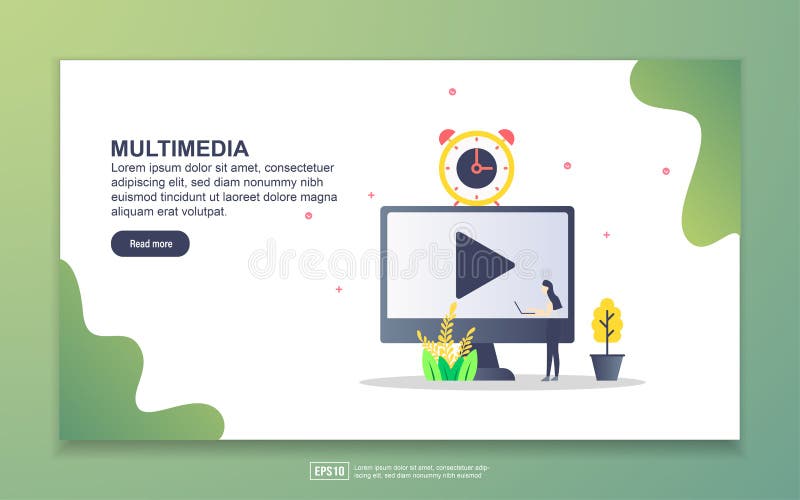 Landing Page Template of Multimedia. Modern Flat Design Concept of Web ...