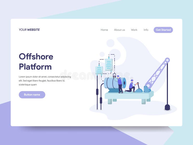 Landing Page Template of Offshore Platform Illustration Concept ...