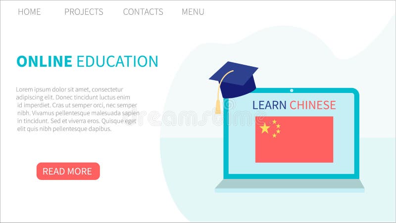 Landing Page Template. Online Chinese Learning, Distance Education ...