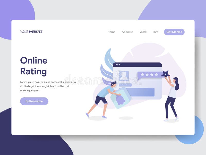 Landing Page Template of Online Rating Concept. Modern Flat Design ...