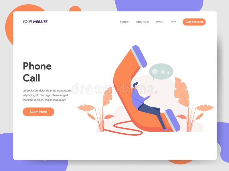 Landing Page Template of Phone Call Illustration Concept. Modern Design ...