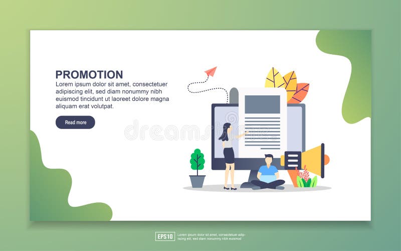 Landing Page Template of Promotion. Modern Flat Design Concept of Web ...
