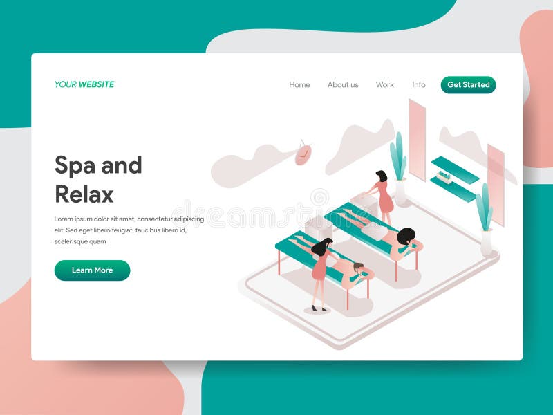 Landing Page Template of Relax and Spa Room Illustration Concept ...