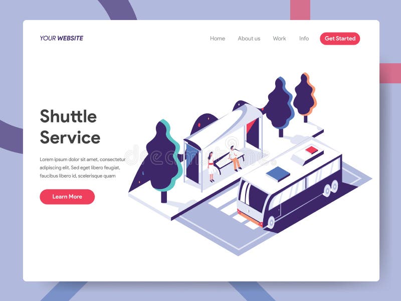 Landing Page Template of Shuttle Service Illustration Concept ...