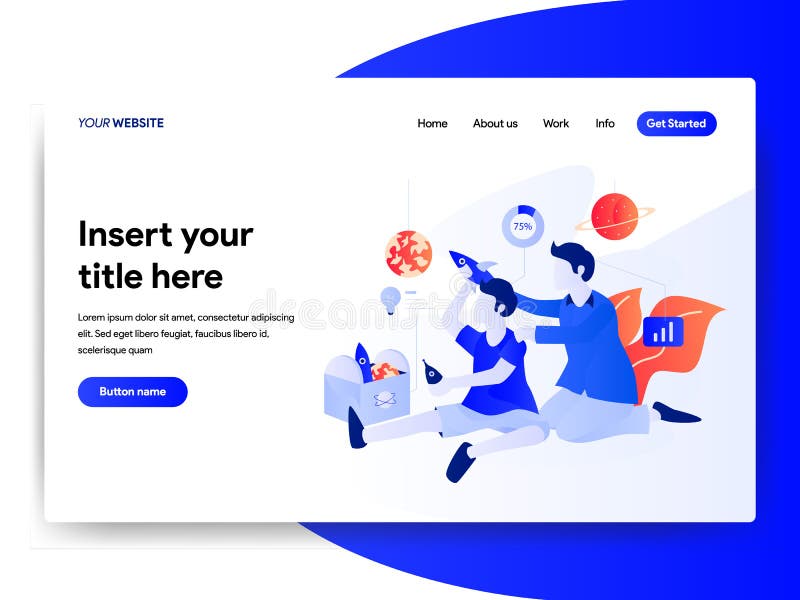 Landing Page Template of Startup Business Concept. Modern Flat Design ...