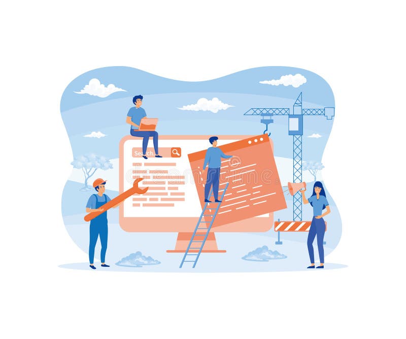 Landing Page Template of System Maintenance Concept. Stock Vector - Illustration of network ...