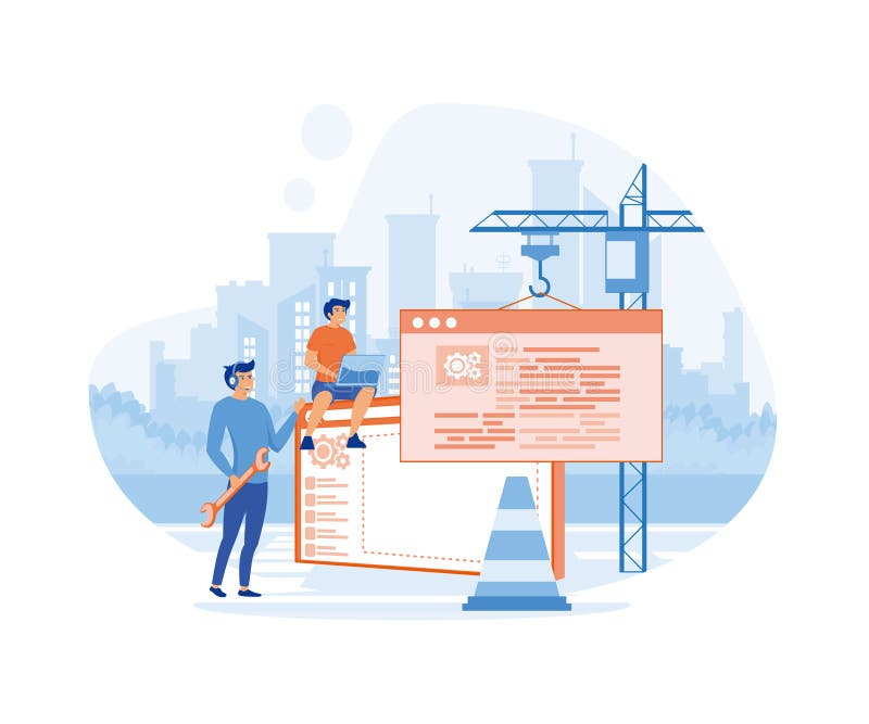 Landing Page Template of System Maintenance. Stock Vector ...