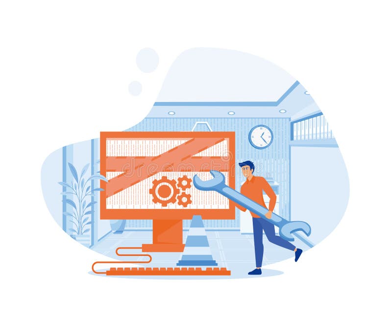 Landing Page Template of System Maintenance Illustration Concept. Stock ...