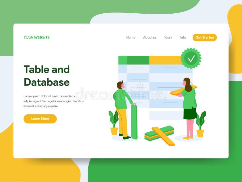 Landing Page Template Of Table And Database Illustration Concept ...