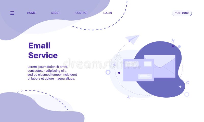 Landing Page Template or Web Banner Email Service Concept with Mail ...