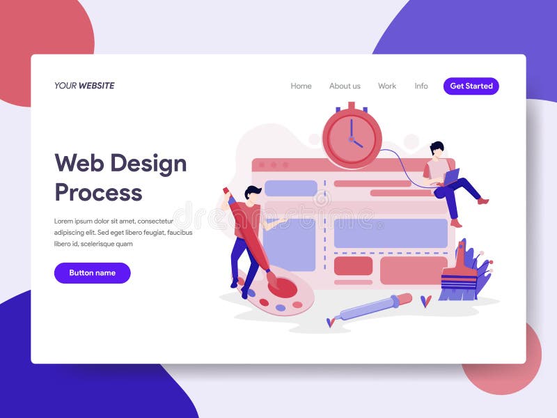 Landing Page Template of Website Design Process Illustration Concept ...