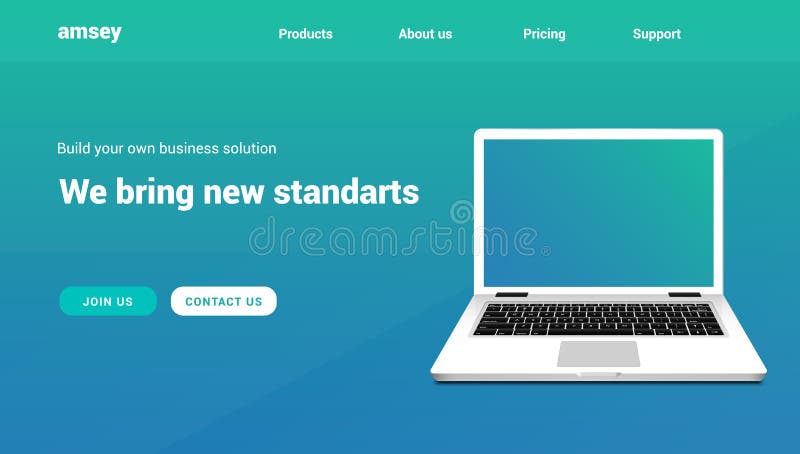 Landing Page Vector Laptop Website. Web Design Landing Page App ...