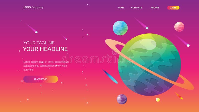 Landing Page Web Background and Science Banner Stock Vector ...