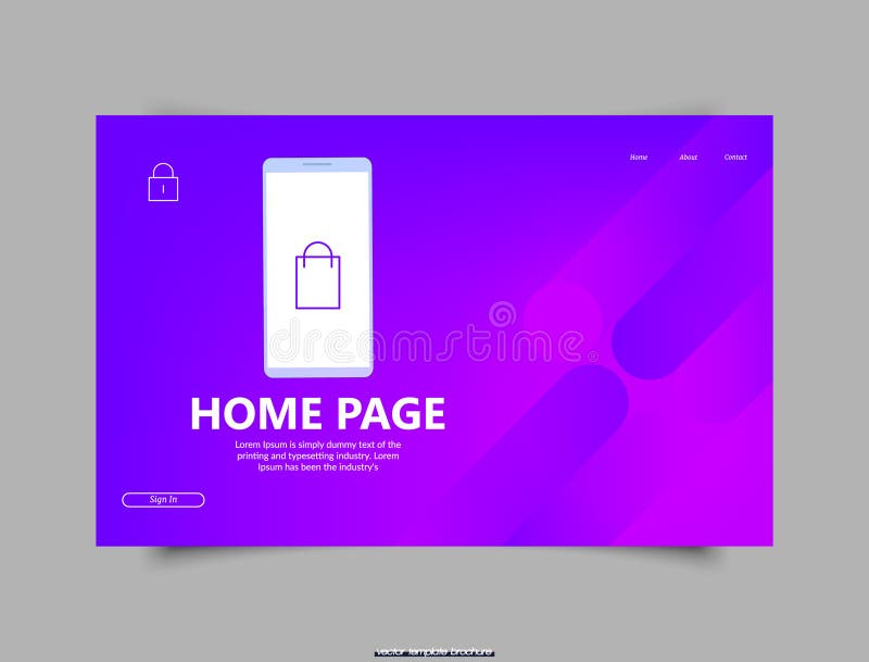 Landing Page, Web Banner Design Template. White Blank Screen Smartphone ...