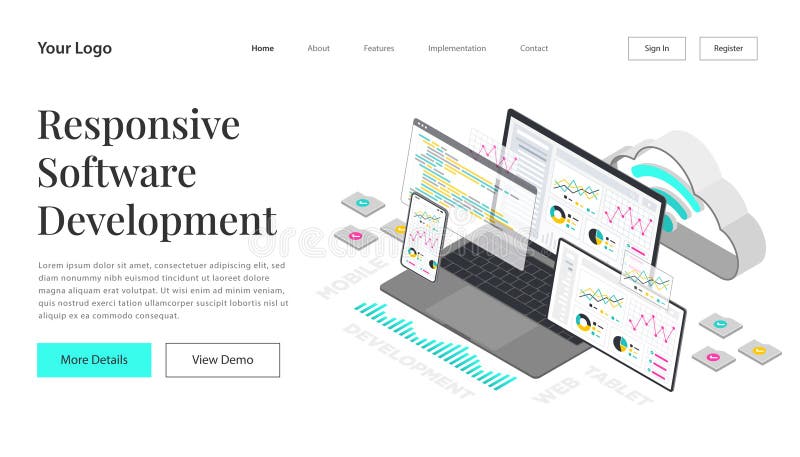 Landing Page Web Development and Coding. Cross Platform Development ...