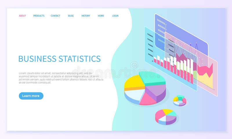 Landing Page of Website, Business Statistics, Visual Presentation ...