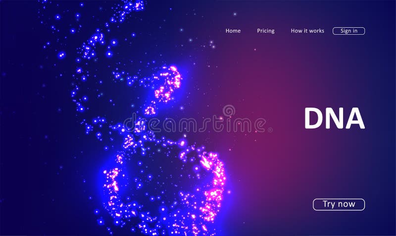 Landing page for a website stock vector. Illustration of chromosome ...