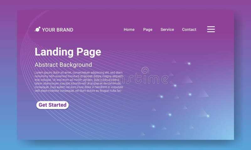 Landing Page Website Template Vector. Abstract Colorful Gradient Stock ...