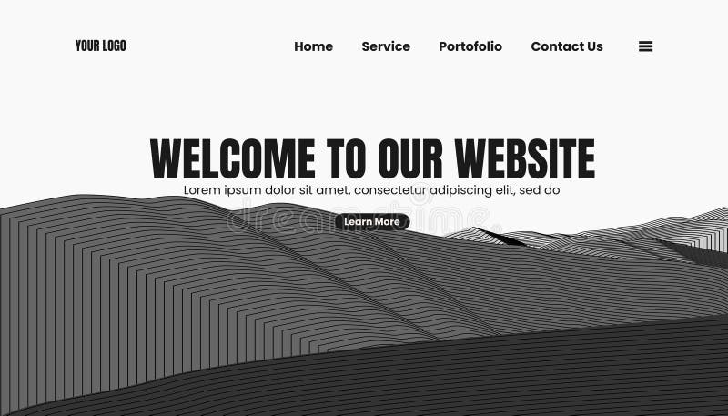 Landing Page Template of Explore Mountain. Mountain Landscape Stock ...