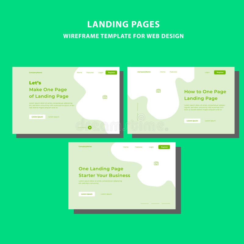 Landing Page Wireframe for Web Design Resource Bundle Template Stock ...