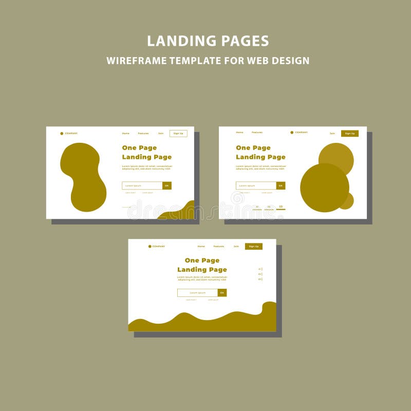 Landing Page Wireframe for Web Design Resource Bundle Template Stock ...