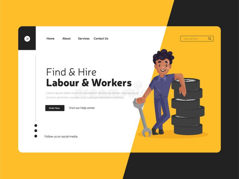 Landing Pages Labour stock vector. Illustration of employee - 228929826