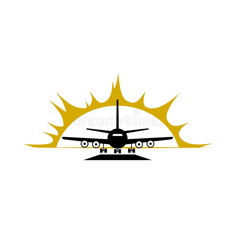 Landing Runway Icon on White Background Stock Vector - Illustration of ...