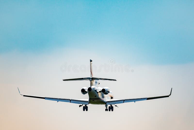 Landing of the Small Passenger Plane. Stock Photo - Image of landing ...