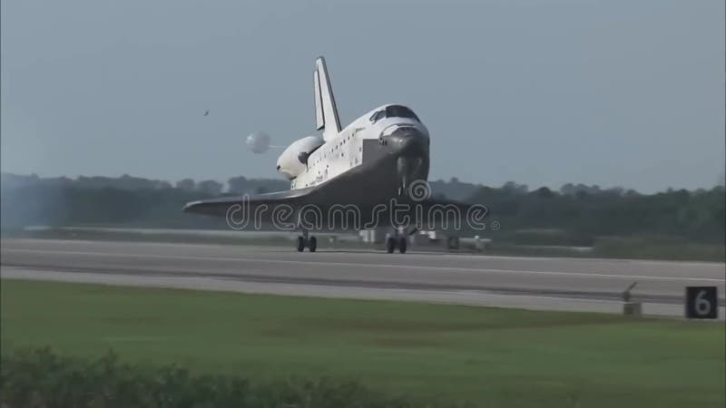 Spectacular Landing of the Space Shuttle. Stock Video - Video of star ...