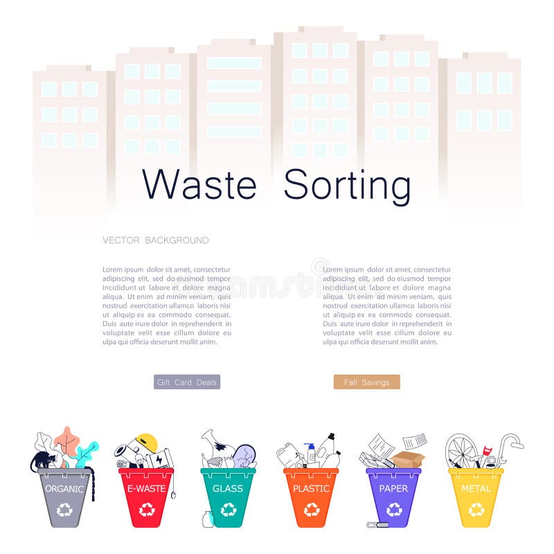 Sorting Garbage concept. stock vector. Illustration of equipment ...
