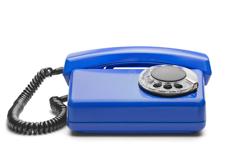 Landline Blue Phone on Background with a Shadow Stock Photo - Image of ...