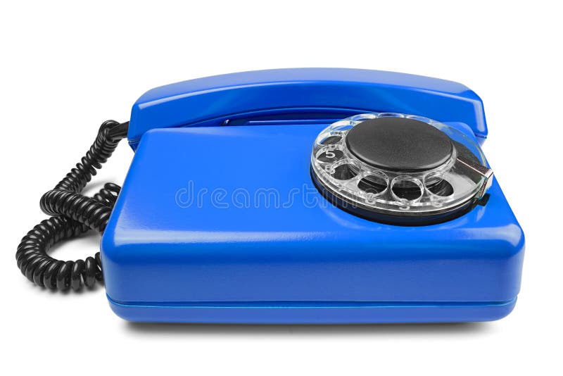 Landline Blue Phone on Background with a Shadow Stock Image - Image of ...