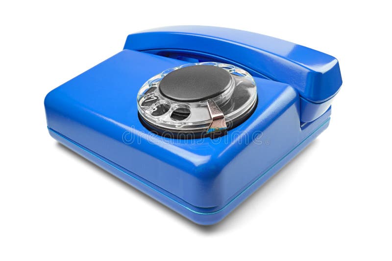 Landline Blue Phone On Isolated Background With A Shadow Stock Photo ...