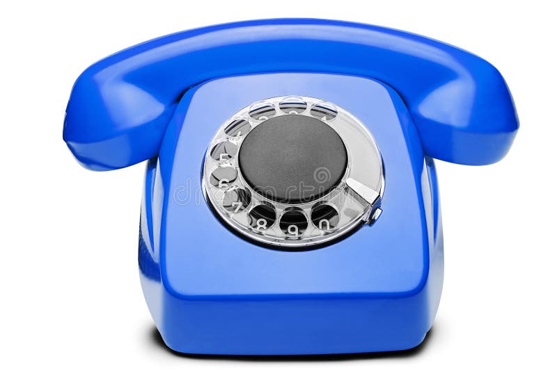 Blue Landline Phone on Isolated Background with a Shadow Stock Image ...