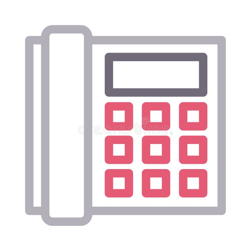 Landline Vector Color Line Icon Stock Illustration - Illustration of ...