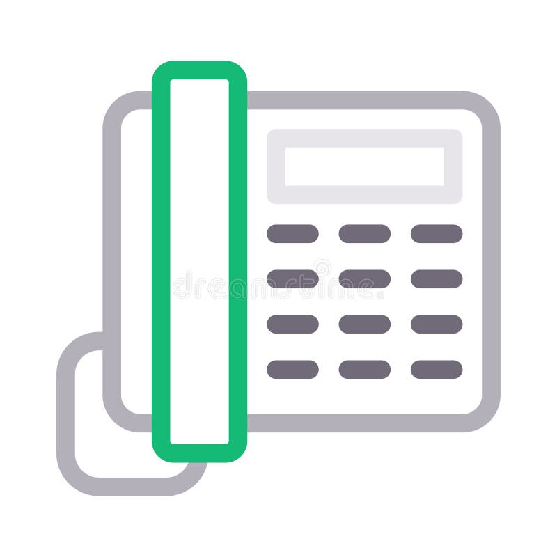 Landline Vector Color Line Icon Stock Illustration - Illustration of ...