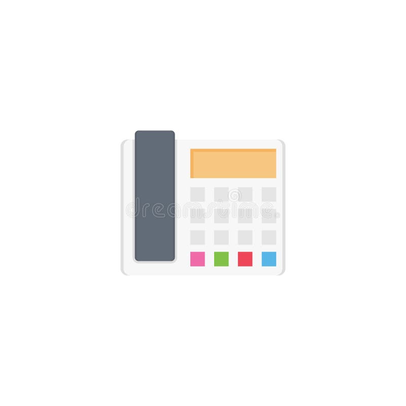 Landline Vector Flat Colour Icon Stock Vector - Illustration of ...