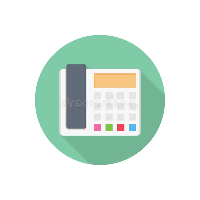 Landline Vector Flat Colour Icon Stock Vector - Illustration of support ...