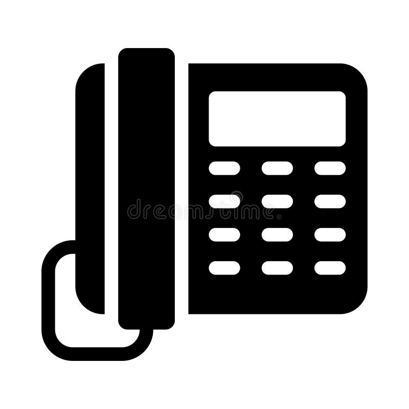 Landline Vector Glyph Flat Icon Stock Illustration - Illustration of ...