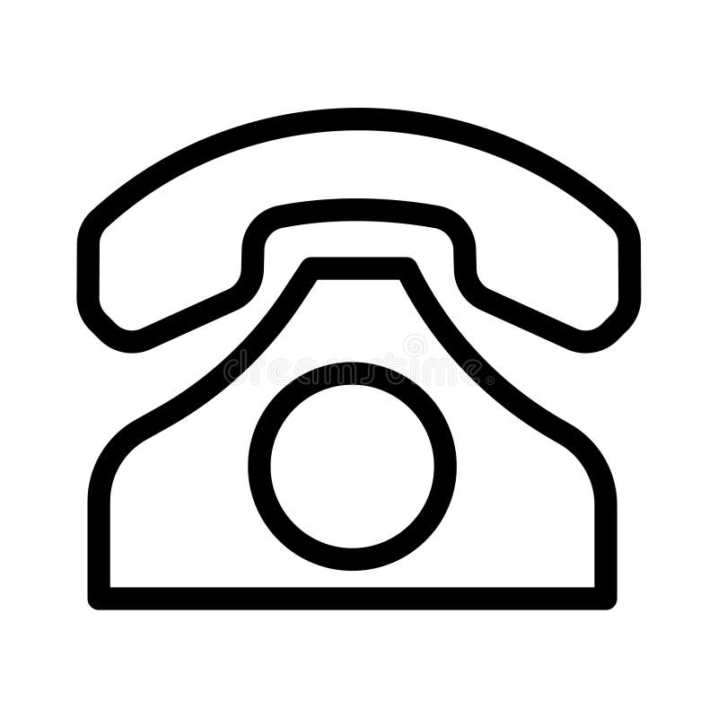 Landline Thin Color Line Vector Icon Stock Illustration - Illustration ...