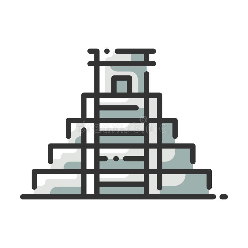 Landmark chichen itza stock vector. Illustration of landmark - 122199885