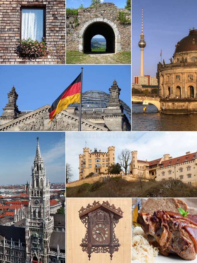 Landmark Collage of Germany Stock Image - Image of landmark, river ...