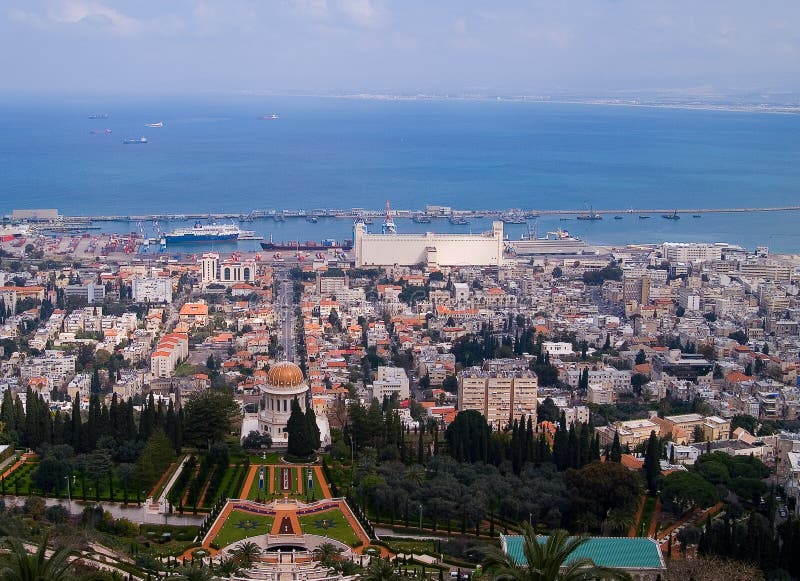Haifa Downtown And Haifa Bay Stock Image - Image of downtown, tourism ...