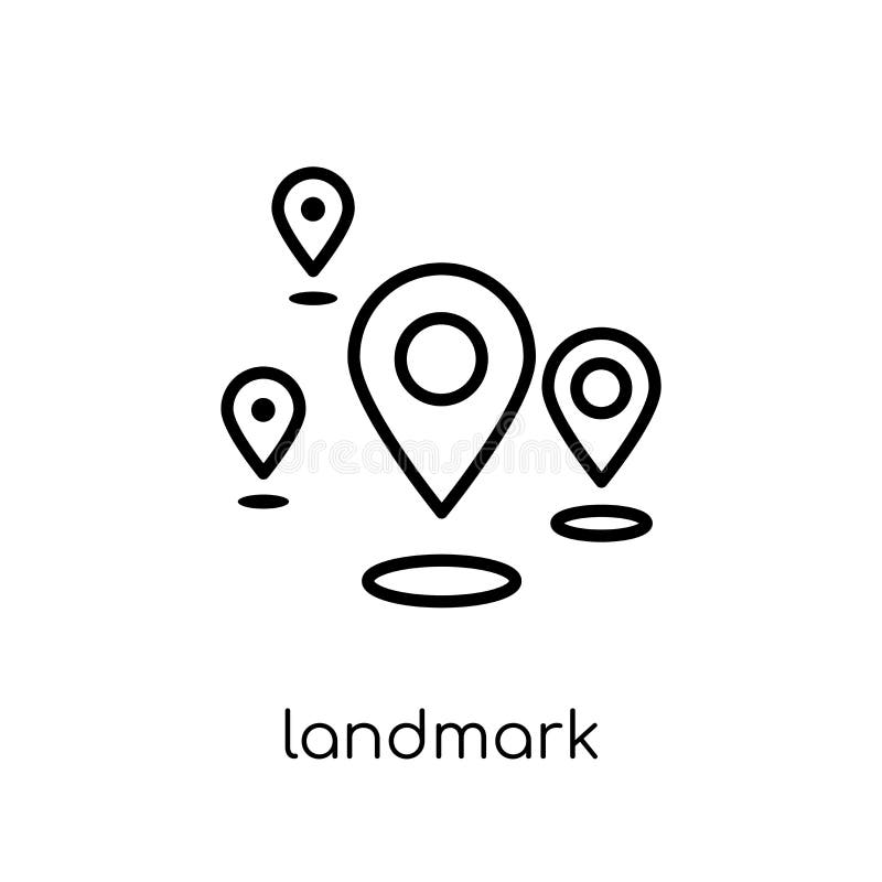 Landmark Icon. Trendy Modern Flat Linear Vector Landmark Icon on Stock ...