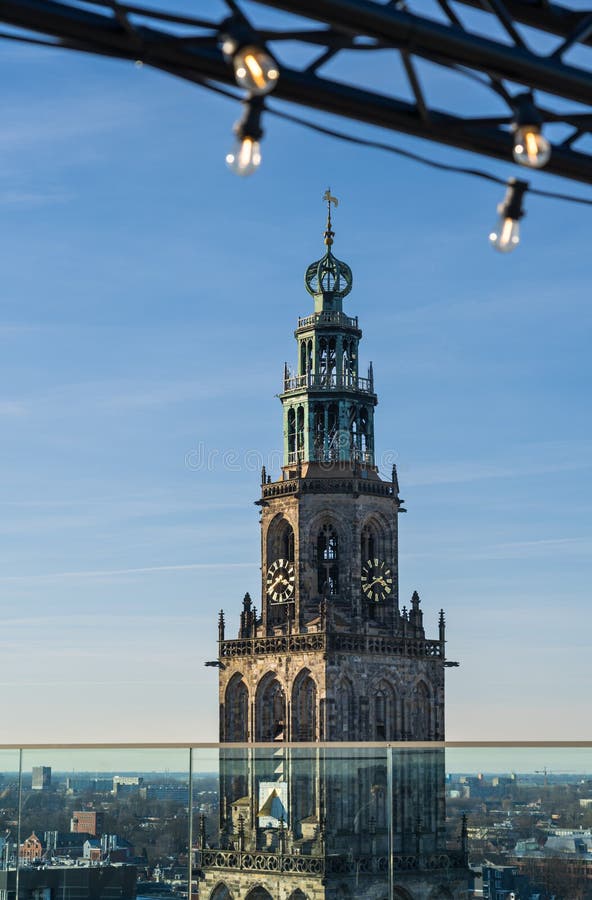Landmark Martinitoren in Groningen. Stock Image - Image of city, clouds ...
