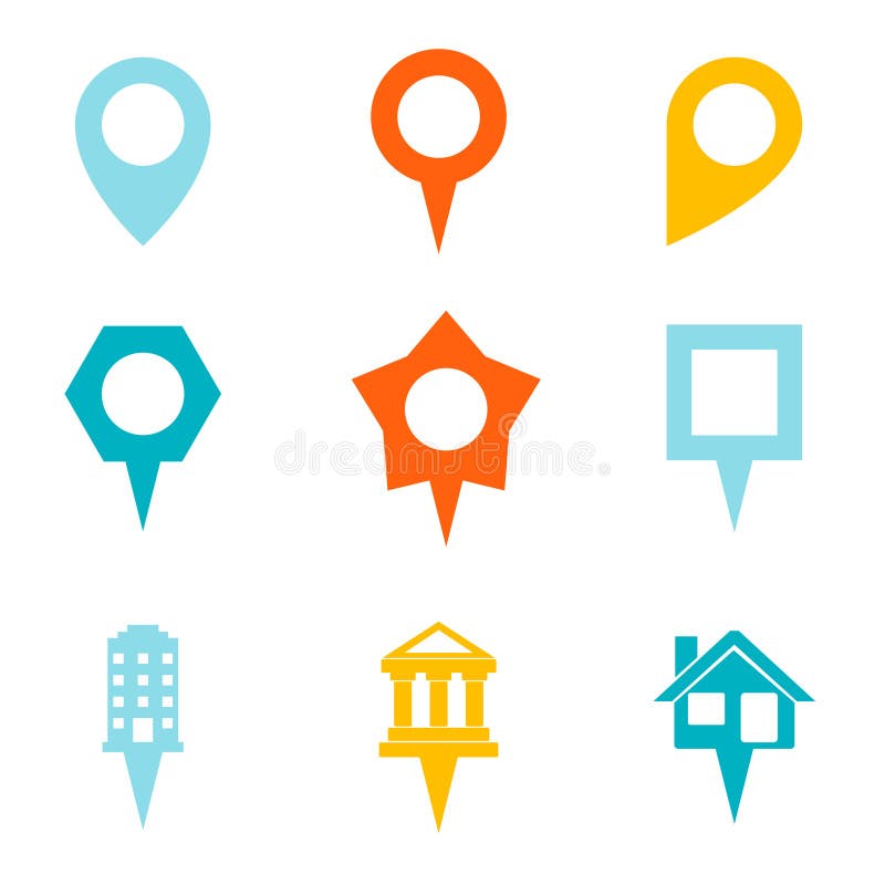 Landmark and Showplace Symbol Map Pointer Mark Stock Vector ...