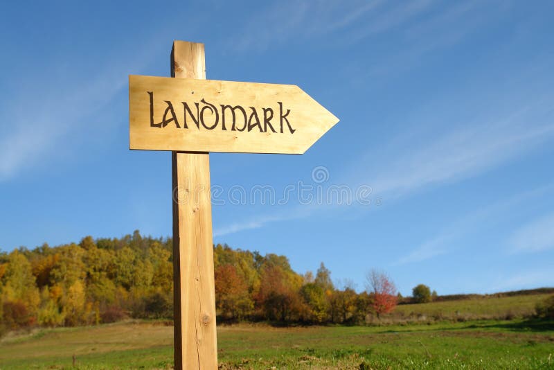 Landmark signpost stock photo. Image of viewpoint, attraction - 3649174