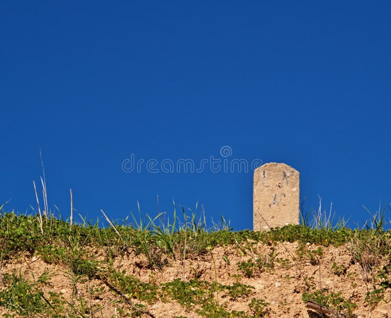 Landmark stone in a field stock image. Image of stone - 210467927