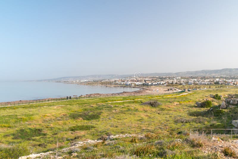 Landmark View with Pafos City in Cyprus Stock Photo - Image of latsi ...