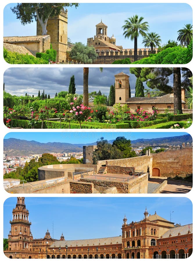 Landmarks in Andalusia, Spain, Collage Stock Photo - Image of andalucia ...